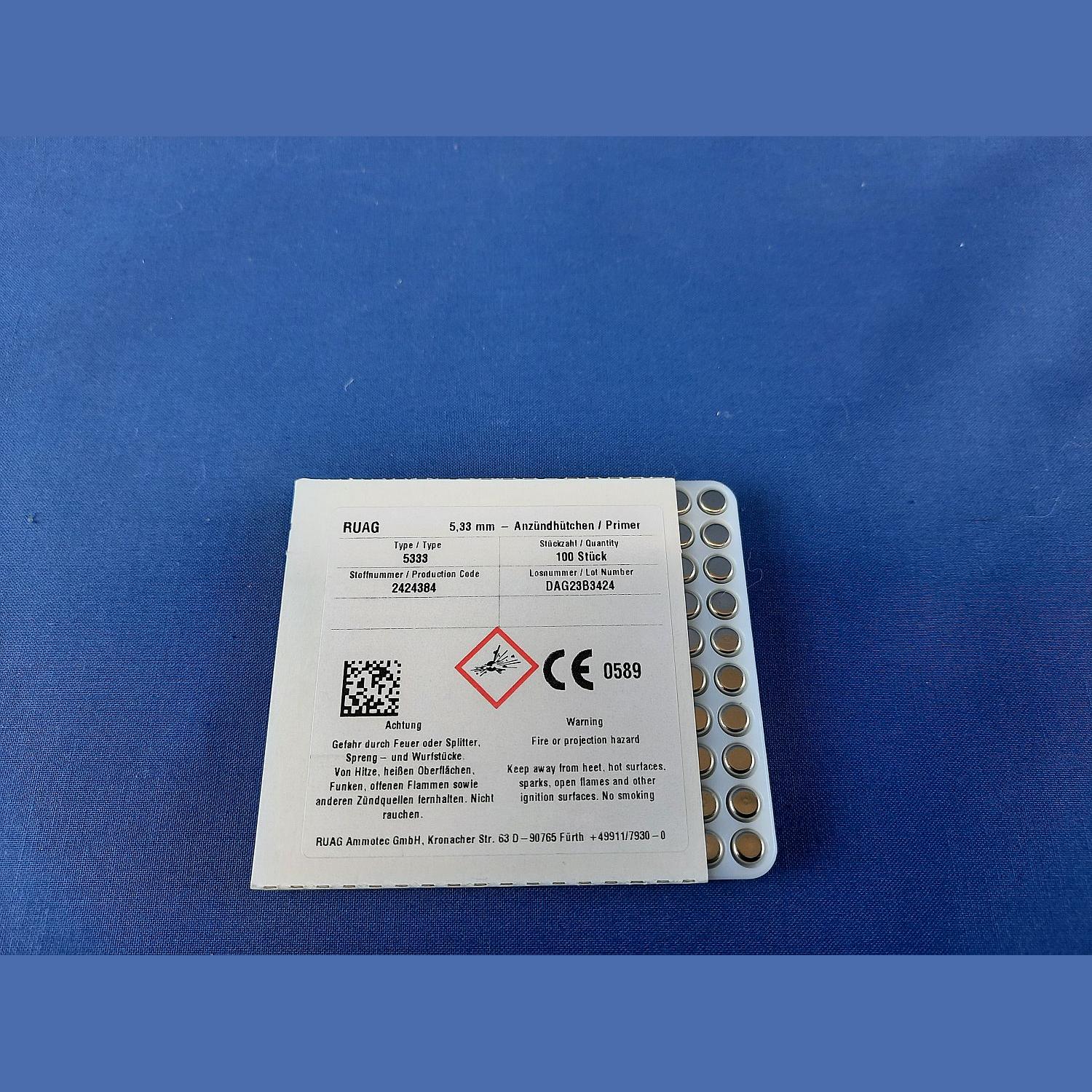 RWS Boxer Large Rifle Magnum Zündhütchen 5333 100Stk. - AGT Gun Trade