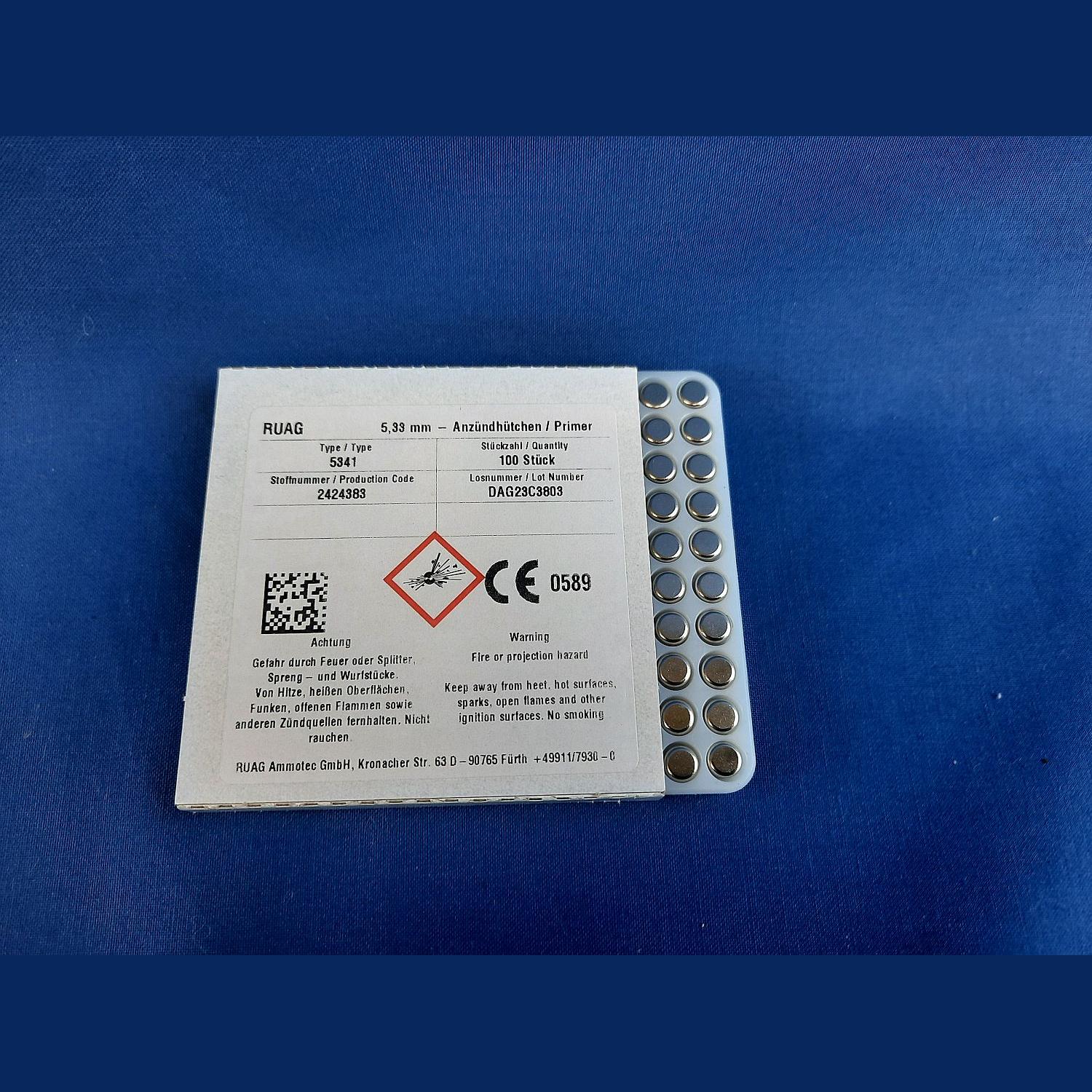 RWS Boxer Large Rifle Zündhütchen 5341 100Stk. - AGT Gun Trade